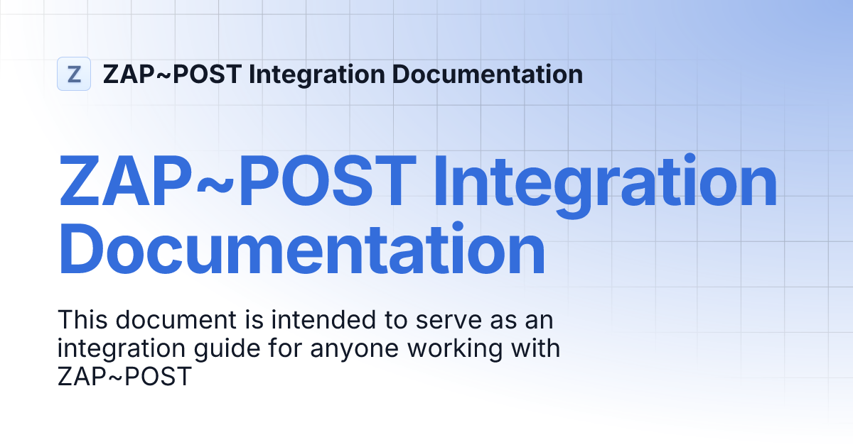 ZAP~POST Integration Documentation